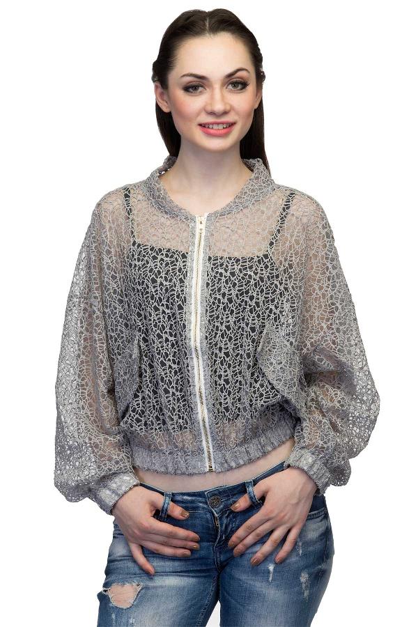 Grey Net Jacket by RIB for rent online | FLYROBE