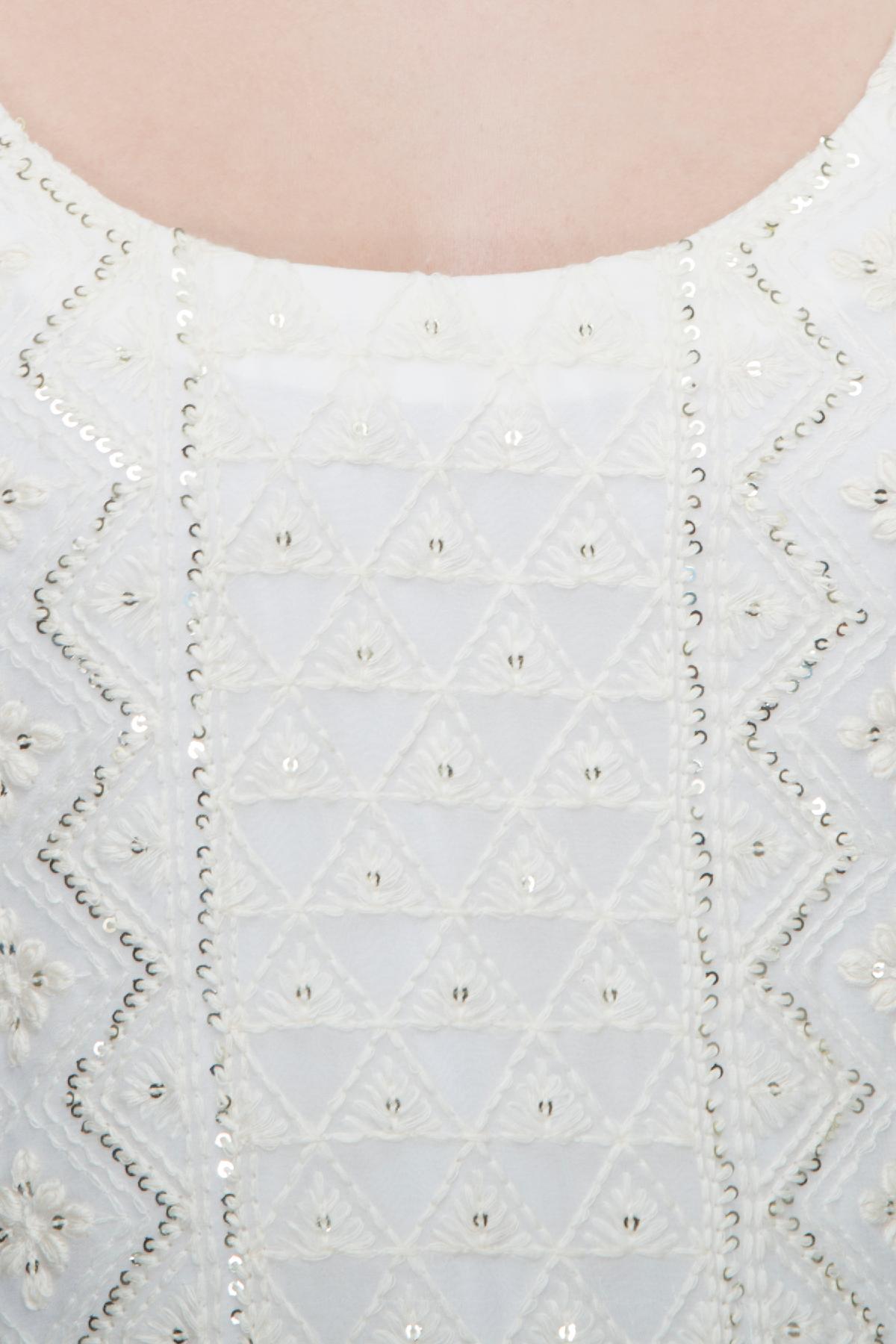 Ivory Ivory Chikenkaari Kurta with Sharara Set by Simran Walia for rent ...