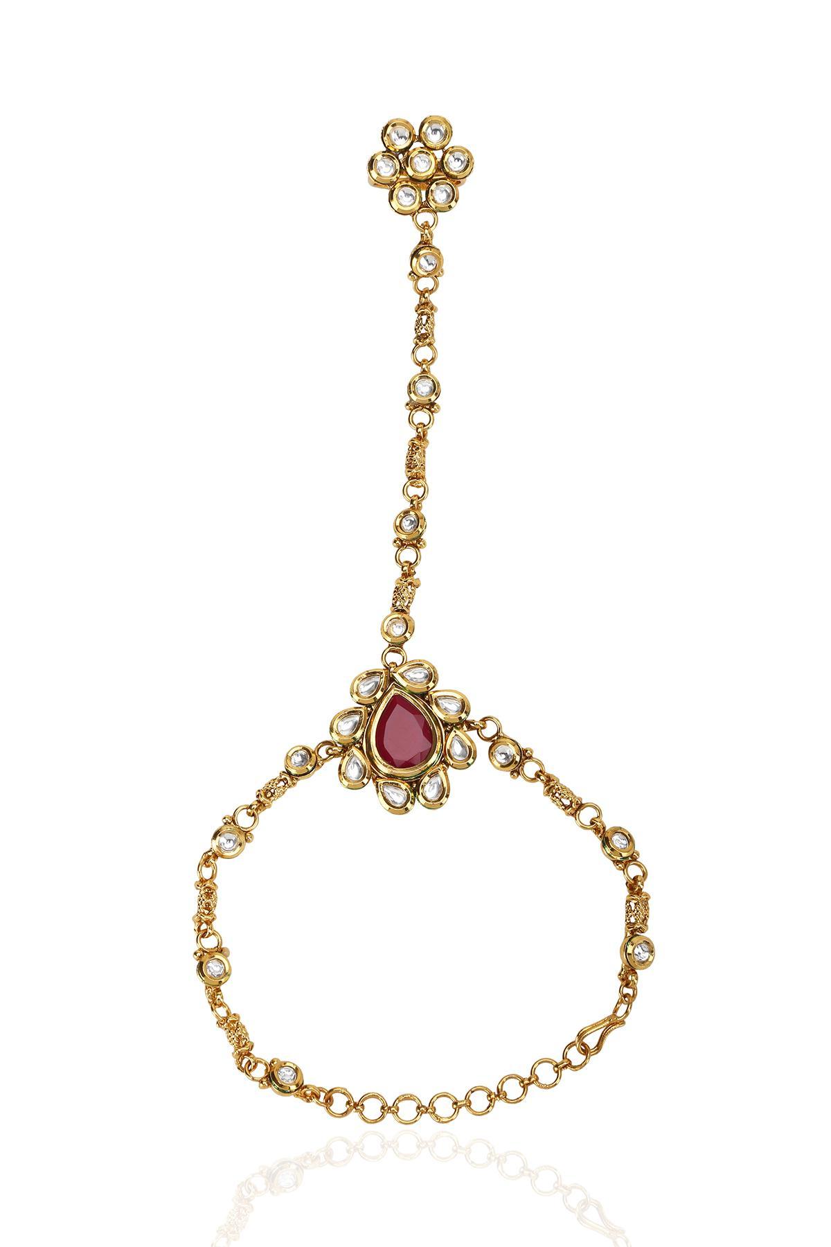 Ruby & Gold Gold Tone Ruby Bridal Set by Artistry for rent online | FLYROBE