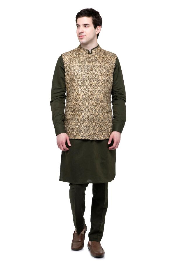 Gold & Black Embroidered Bandhi Set by Part 1 for rent online | FLYROBE