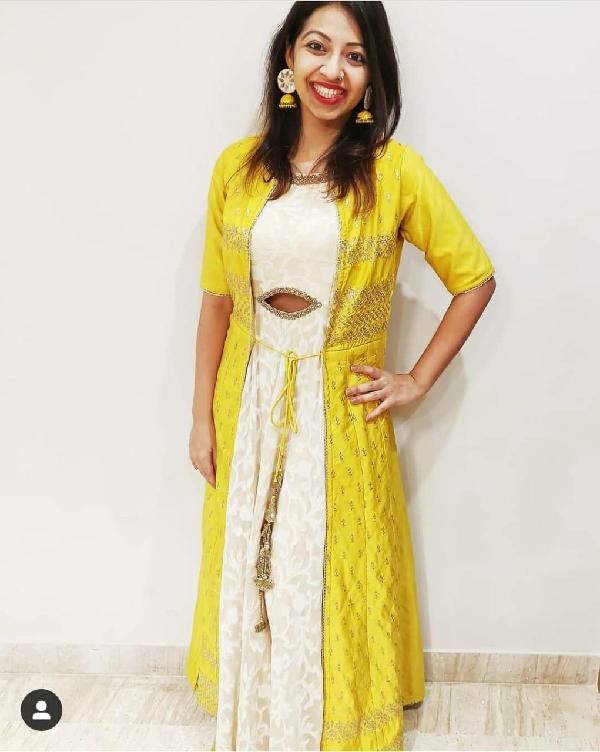 Cream & Yellow Cream & Yellow Jacket Set by ZAYAH for rent online | FLYROBE