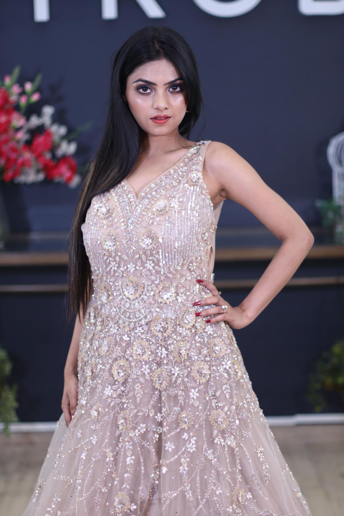 Light Brown Light Brown Ethnic Gown by HER CLOSET for rent online | FLYROBE